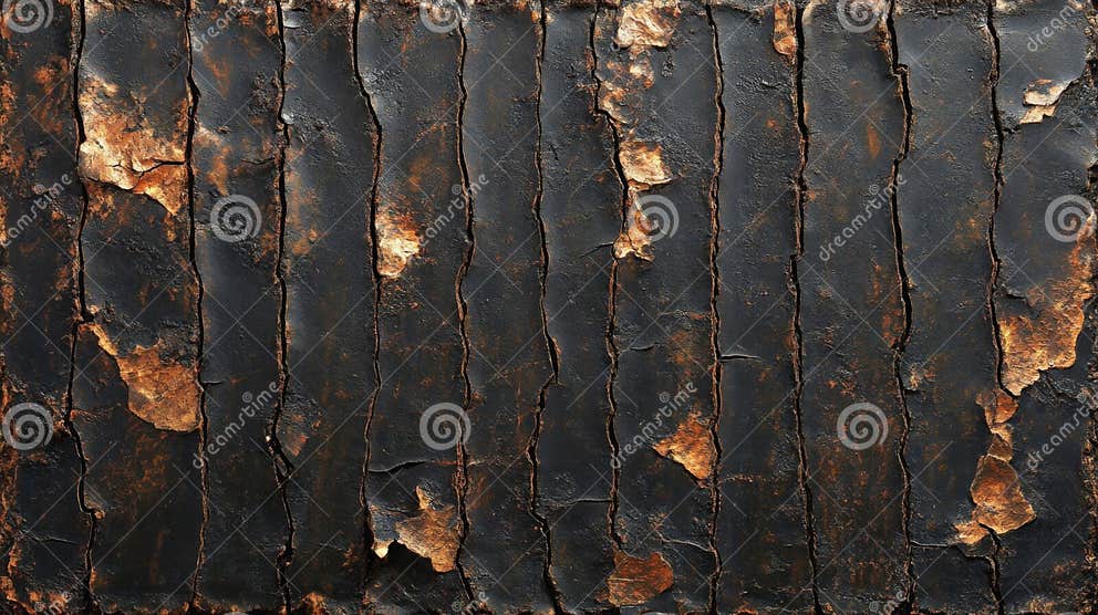 Dark Cracked Surface with Rust Colored Accents Stock Illustration ...