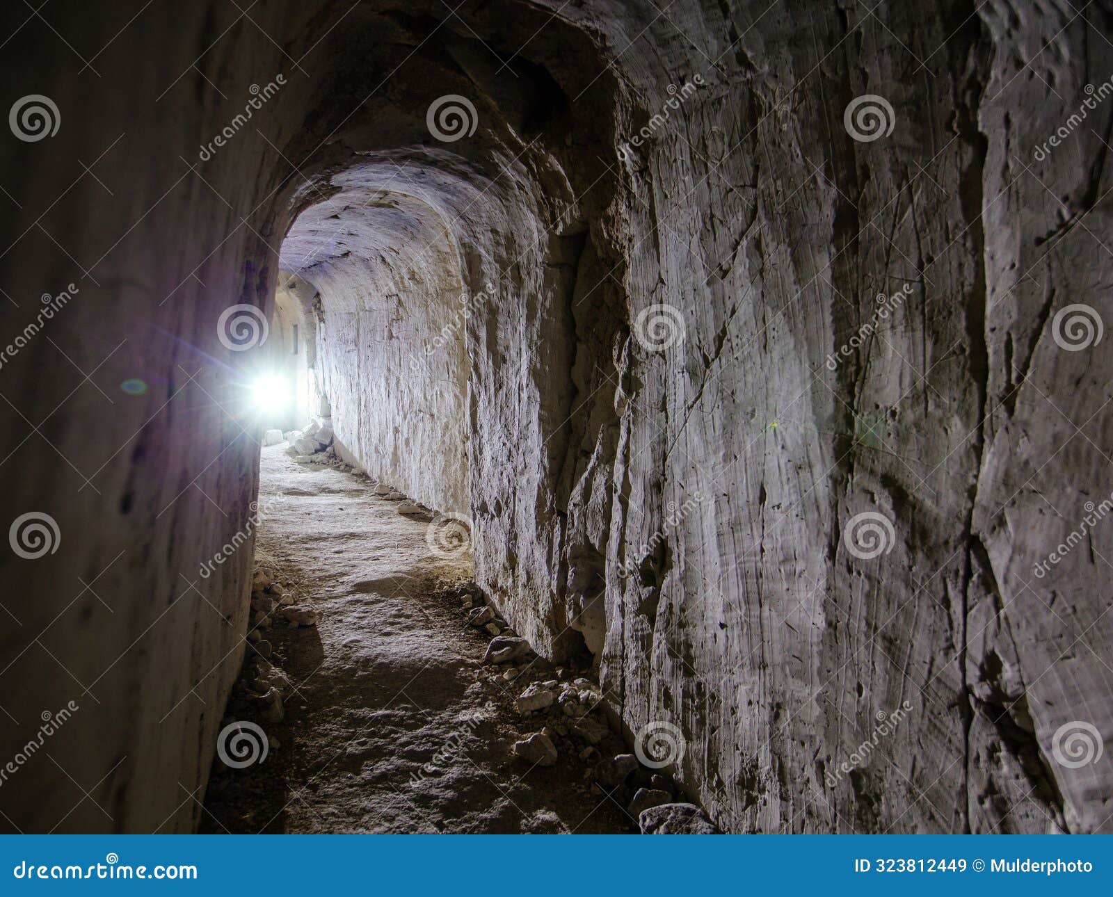 Dark Creepy Abandoned Underground Chalky Cave Temple Stock Image ...