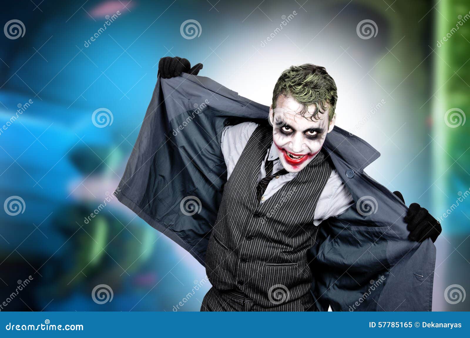 Dark creepy joker face stock image. Image of phobia, psychotic - 57785165