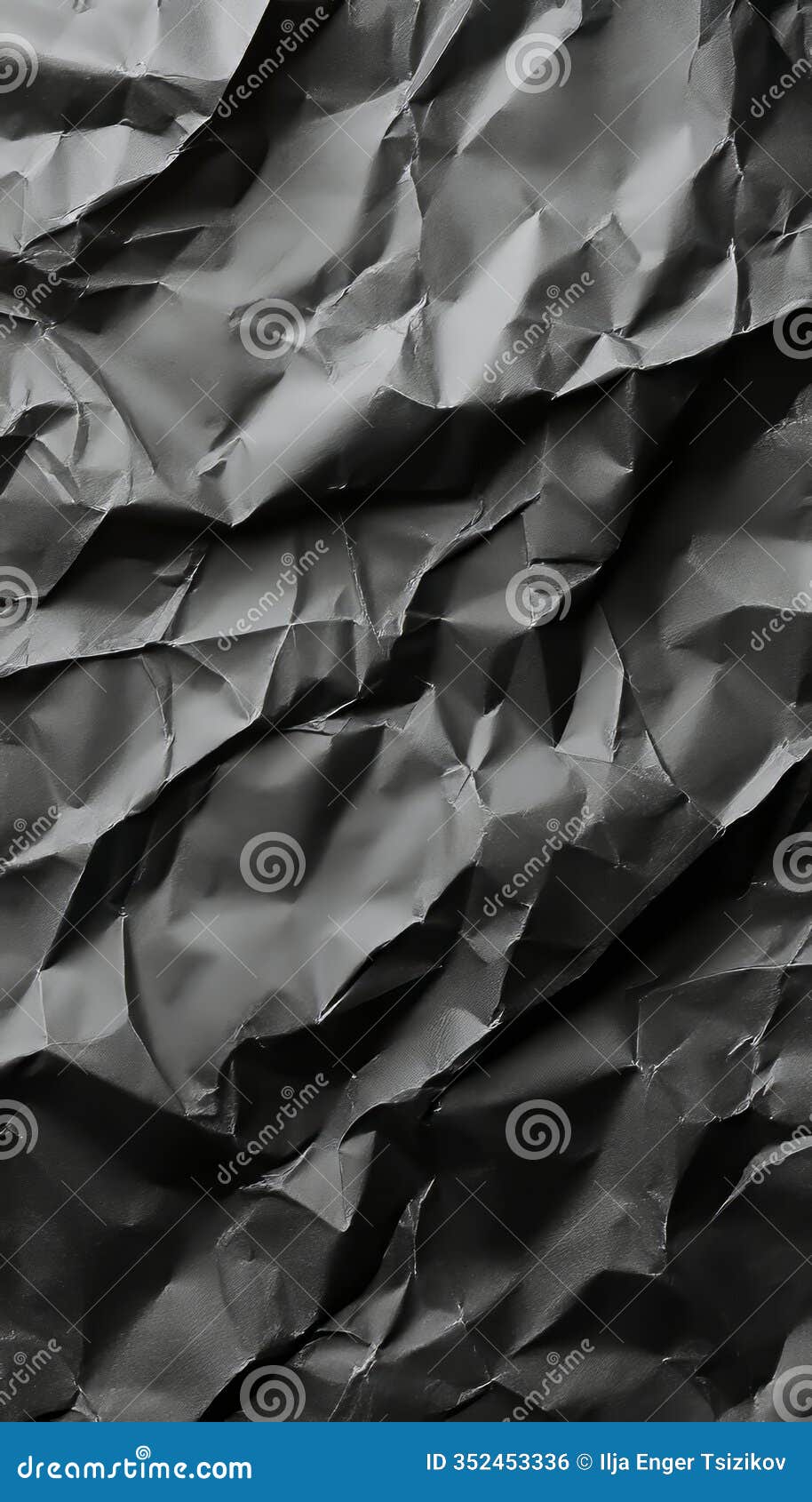 Dark Crumpled Paper Texture Background, Abstract Grunge Effect on Black ...