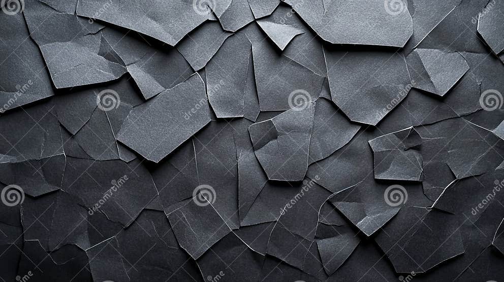 Dark Crumpled Paper Texture Background, Abstract Pattern of Torn and ...