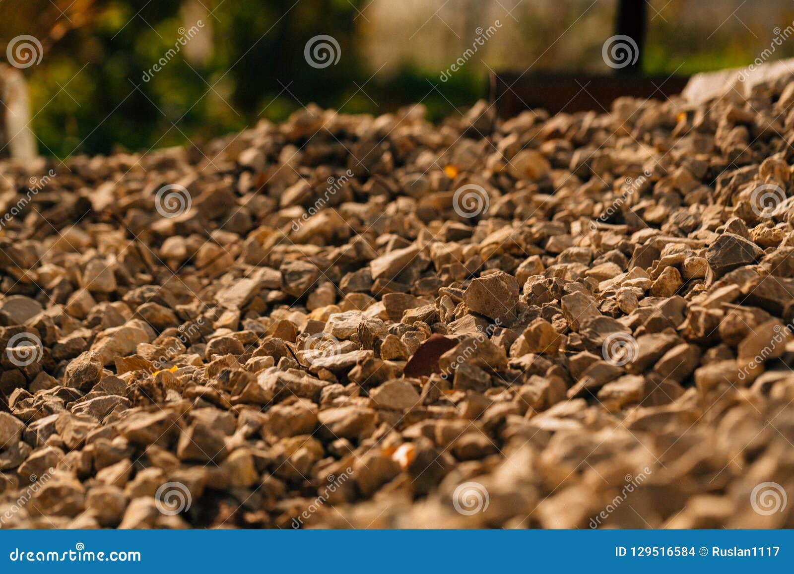 Dark Crushed Stone Close Up in Autumn Stock Photo - Image of large ...