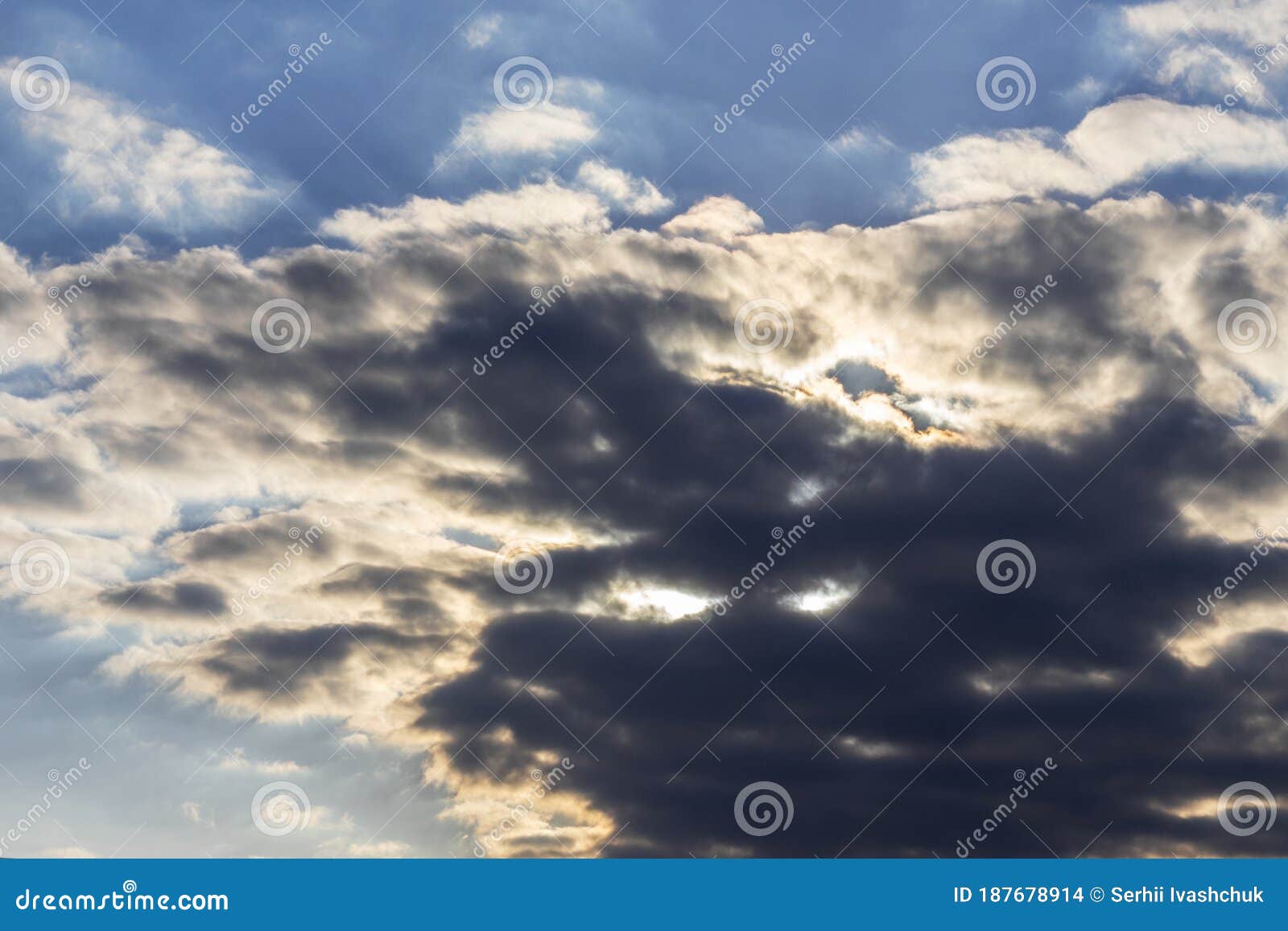 Dark Cumulus Clouds in Sky after Sunset Stock Photo - Image of gray ...