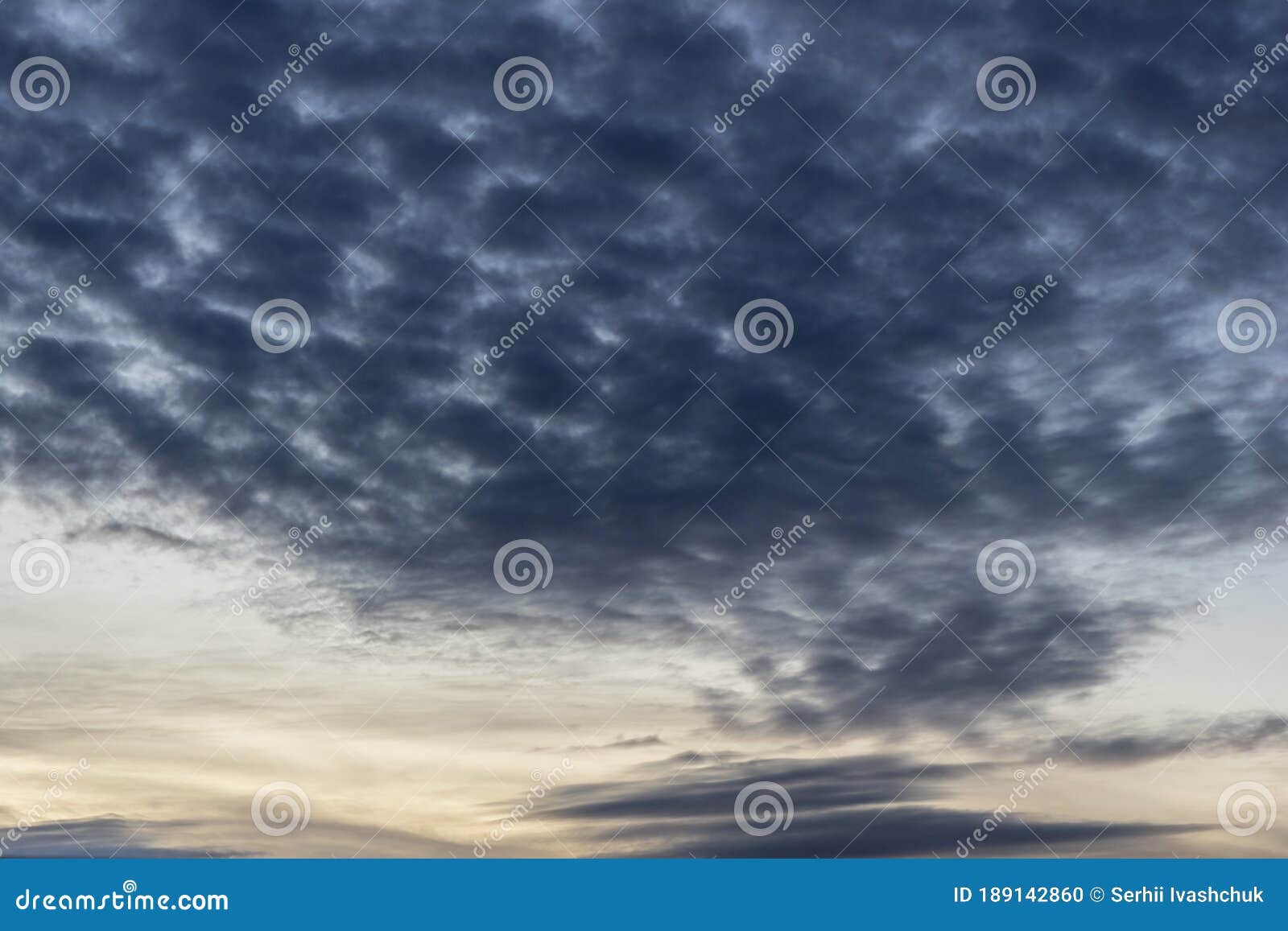 Dark Cumulus Clouds in the Sky after Sunset. Stock Photo - Image of ...