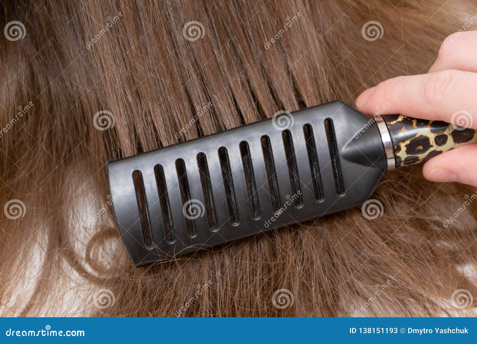 Dark Curls Brushing Comb on White Stock Image - Image of hand, business ...