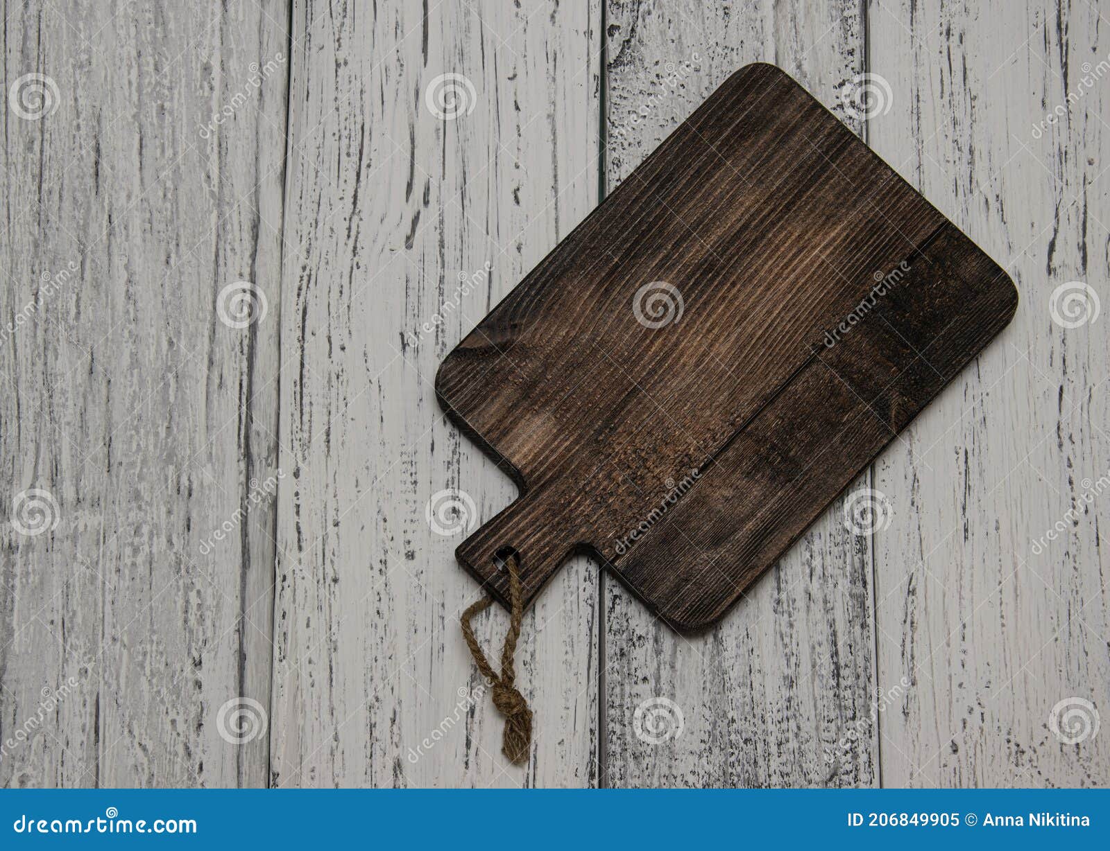 Dark Cutting Board on Light Aged Boards Stock Image - Image of lumber ...
