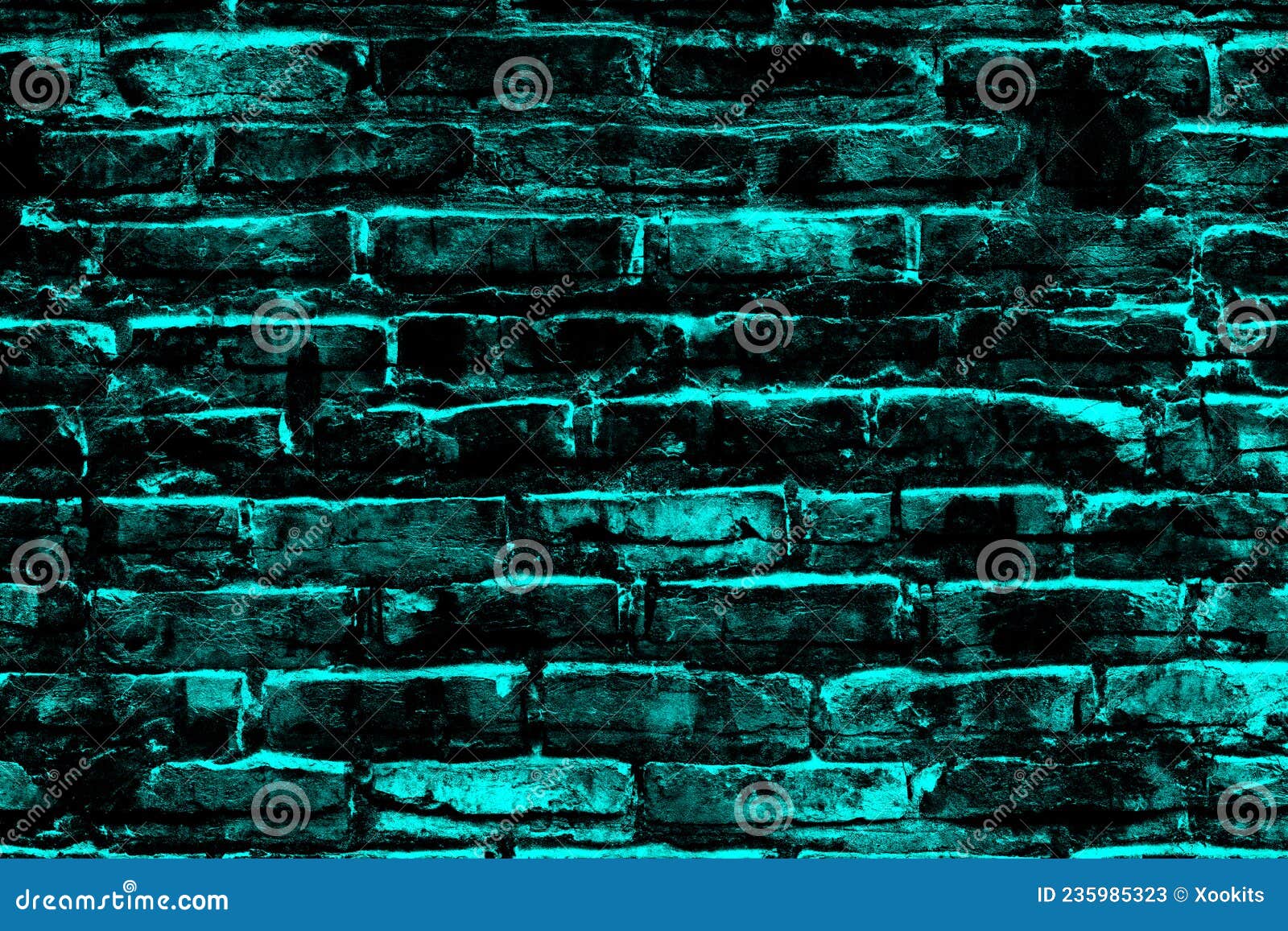 Dark Cyan Background of Grunge Texture and Geometric Brick Pattern ...