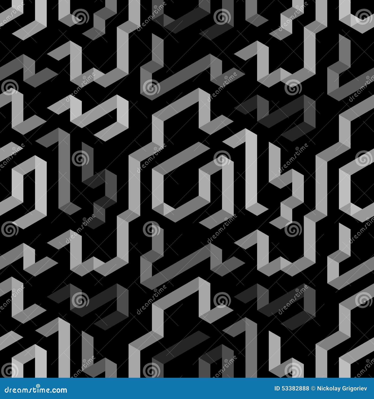 Dark 3D shapes pattern stock illustration. Illustration of dark - 53382888