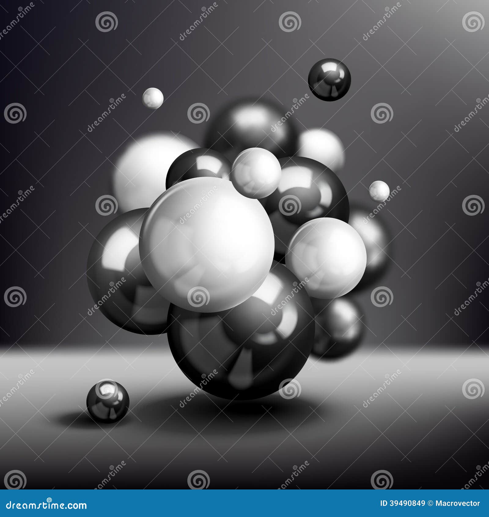 Dark 3d Spheres Molecule Poster Stock Vector - Illustration of formula ...