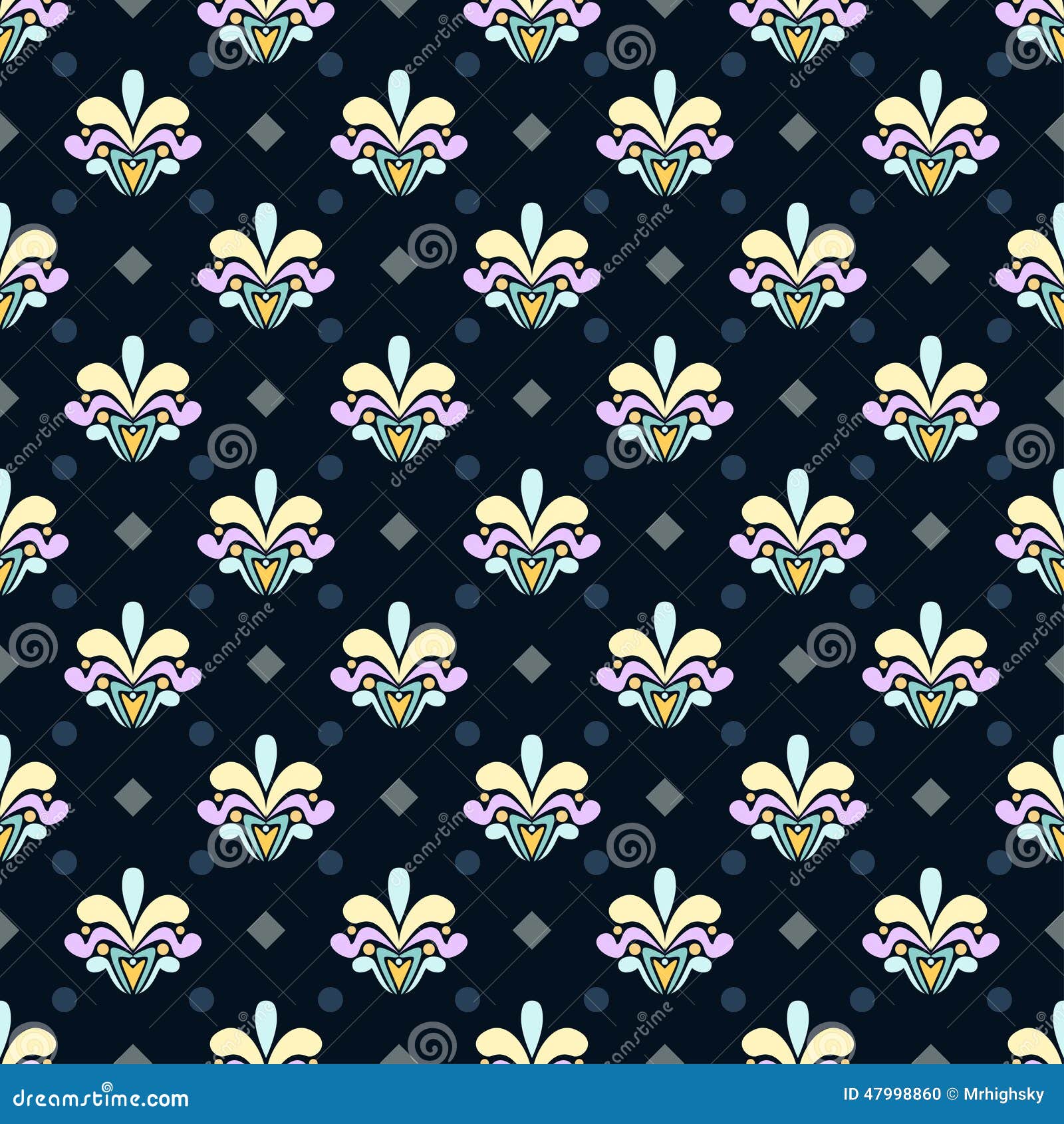 Dark damask pattern stock vector. Illustration of paper - 47998860