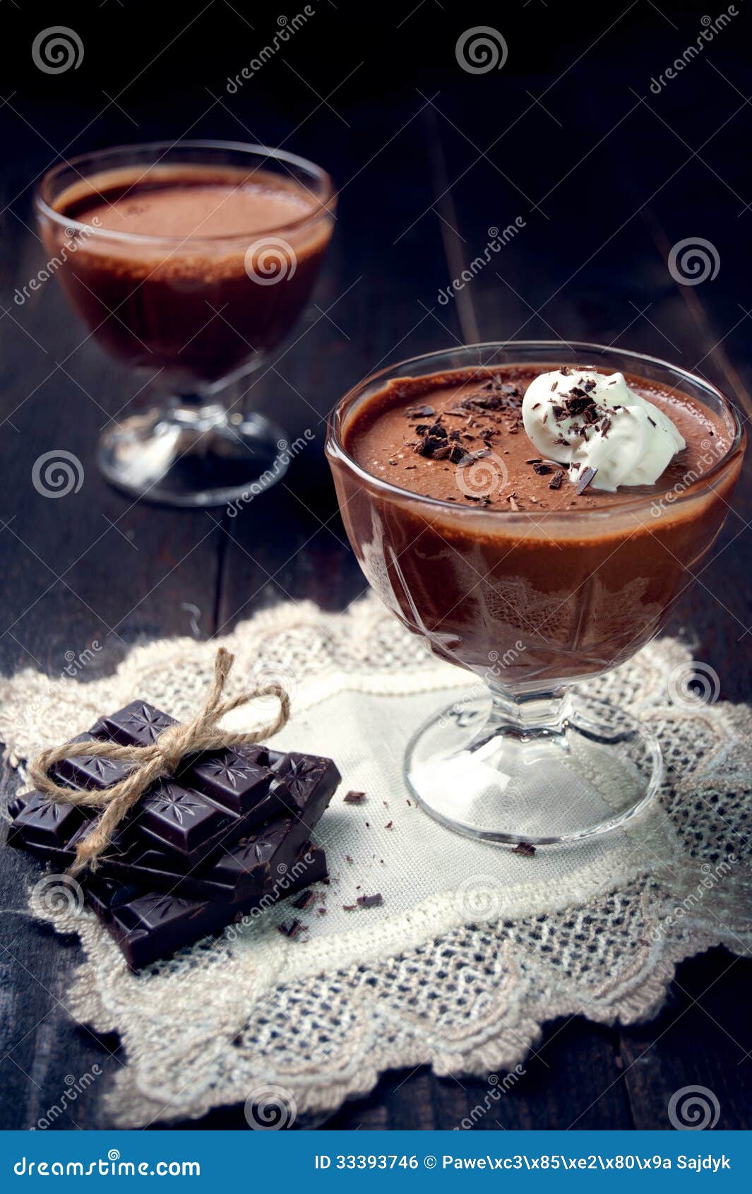 Dark and Delicate Chocolate Mousse Stock Photo - Image of cake ...