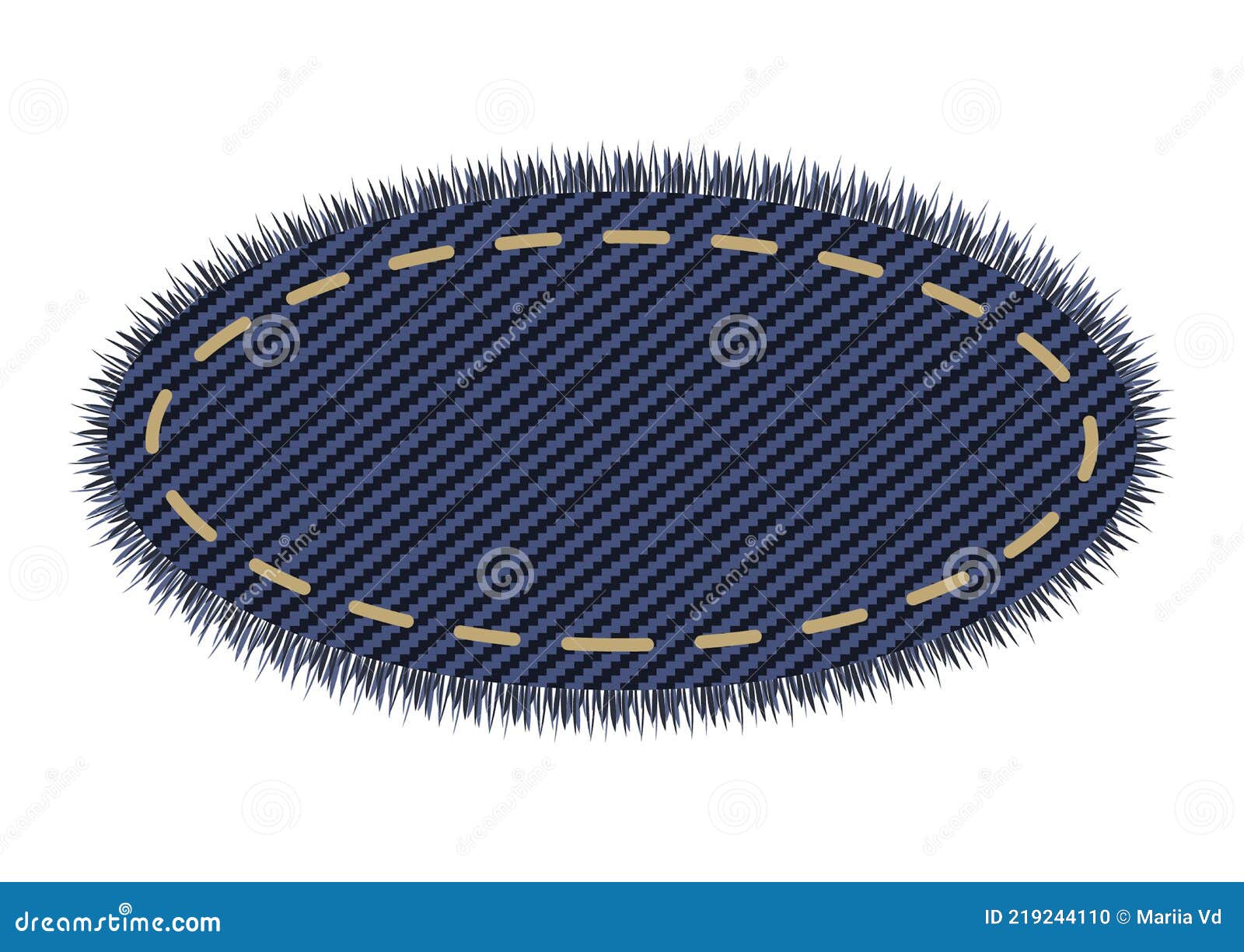 Oval Denim Patchwork Element Stock Vector - Illustration of denim ...