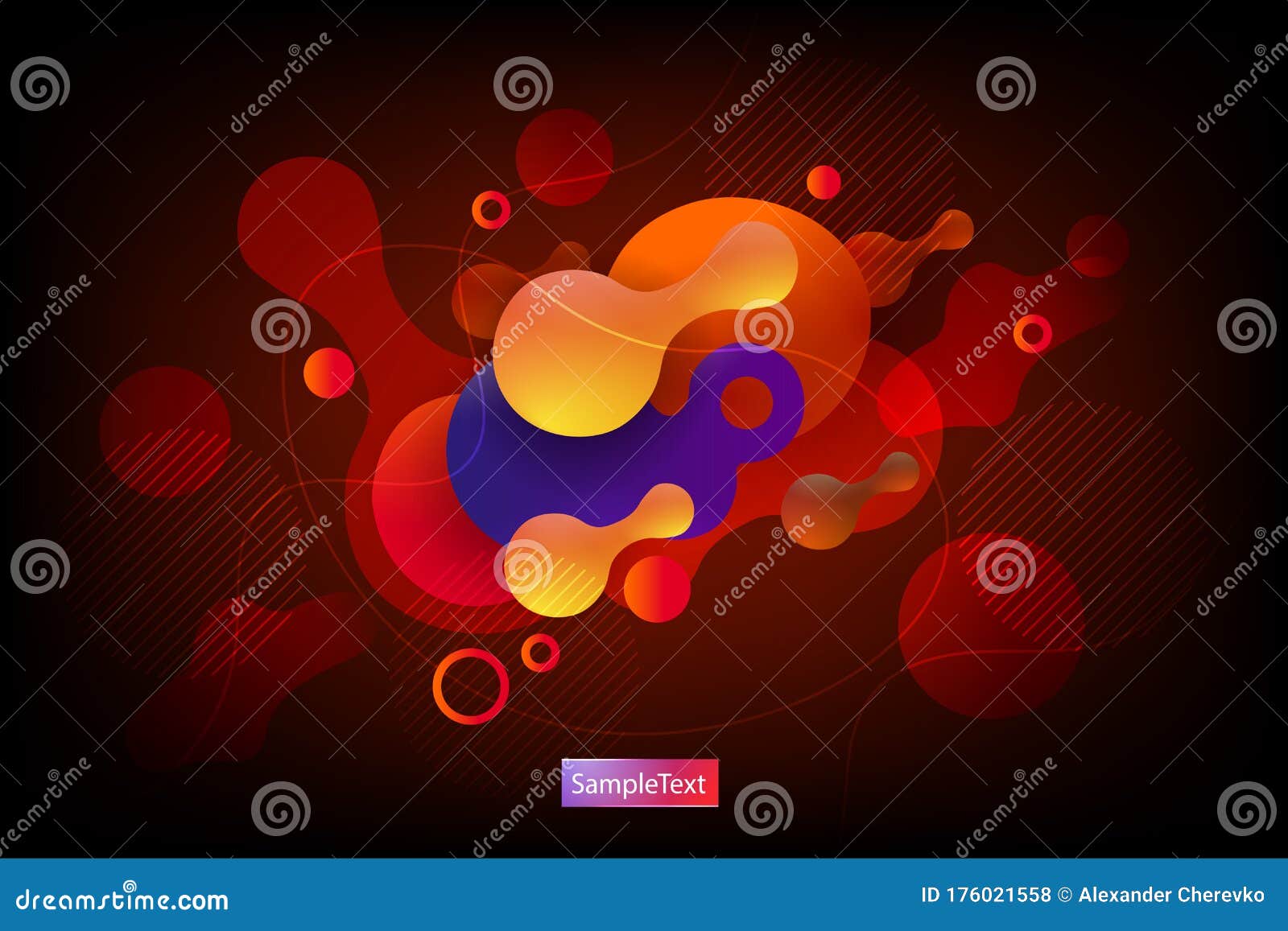 Dark Design with Abstract Oval Shapes, Round Shapes with Textural ...