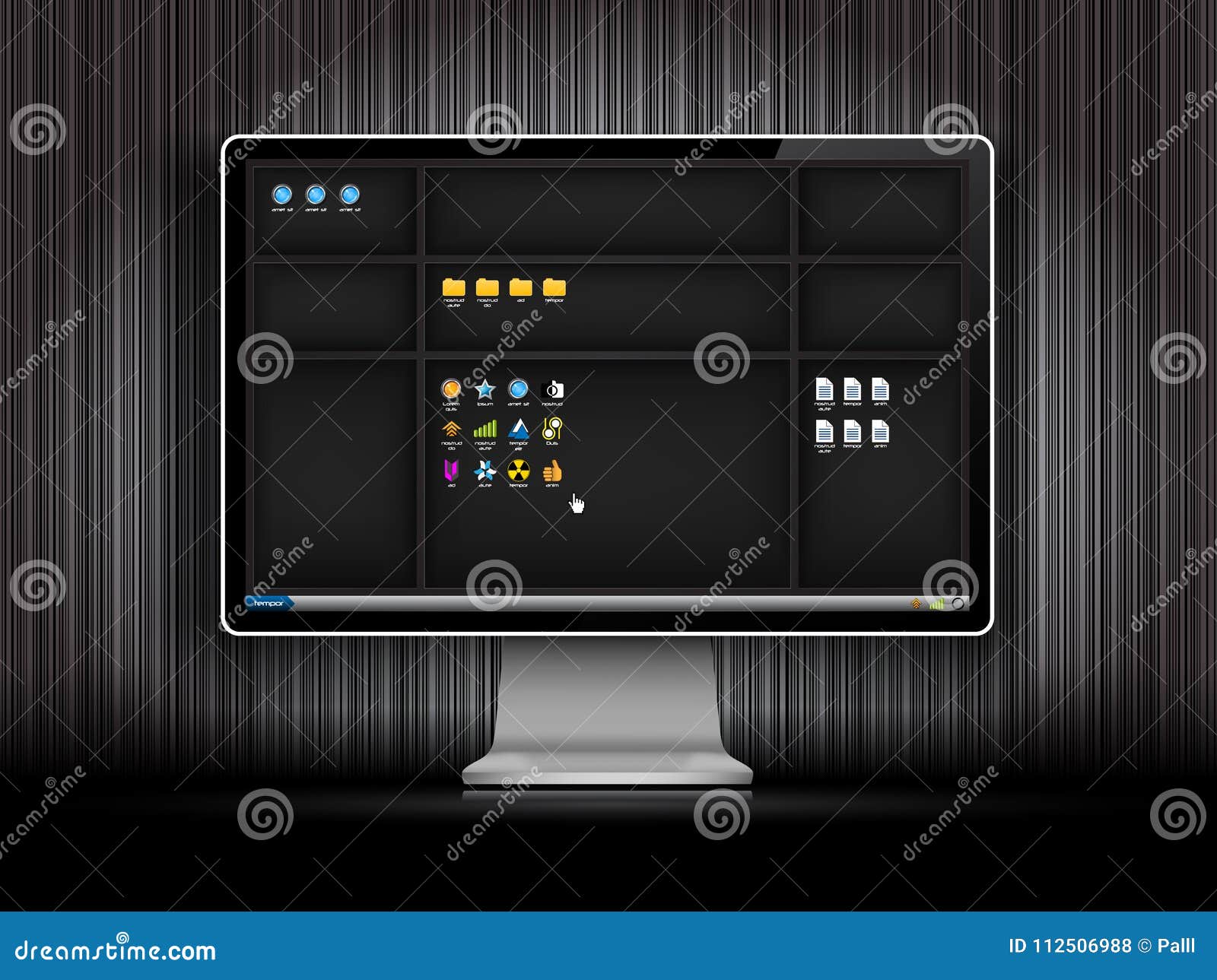 Dark Desktop Background with Shelfs Stock Vector - Illustration of ...