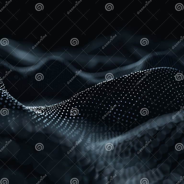 Dark Digital Background, Tech Waves Pattern, Digital Data Banner, Audio ...