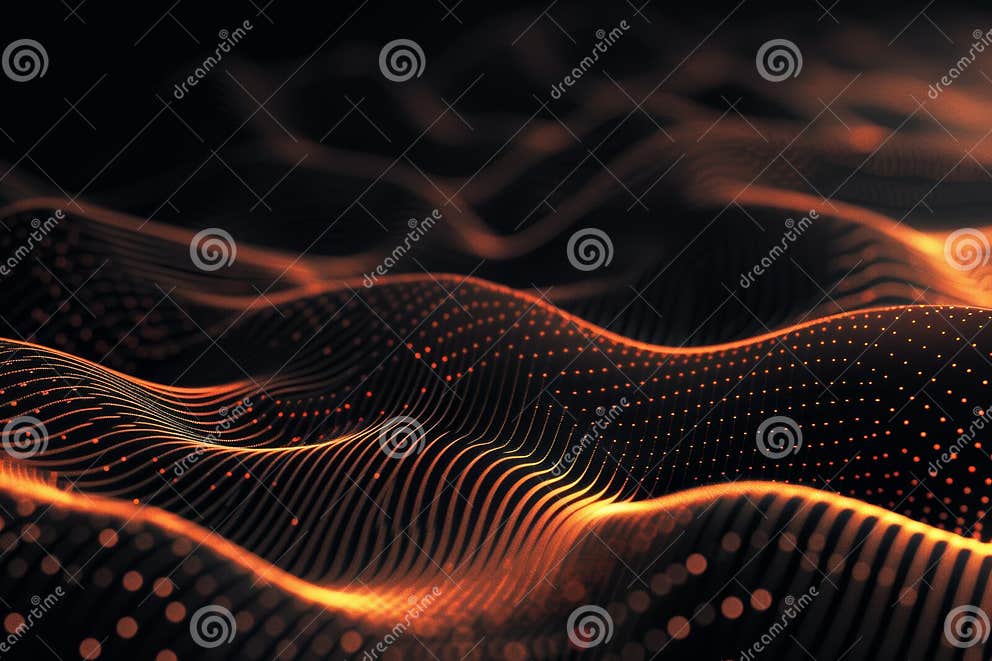 Dark Digital Background, Tech Waves Pattern, Digital Data Banner, Audio ...