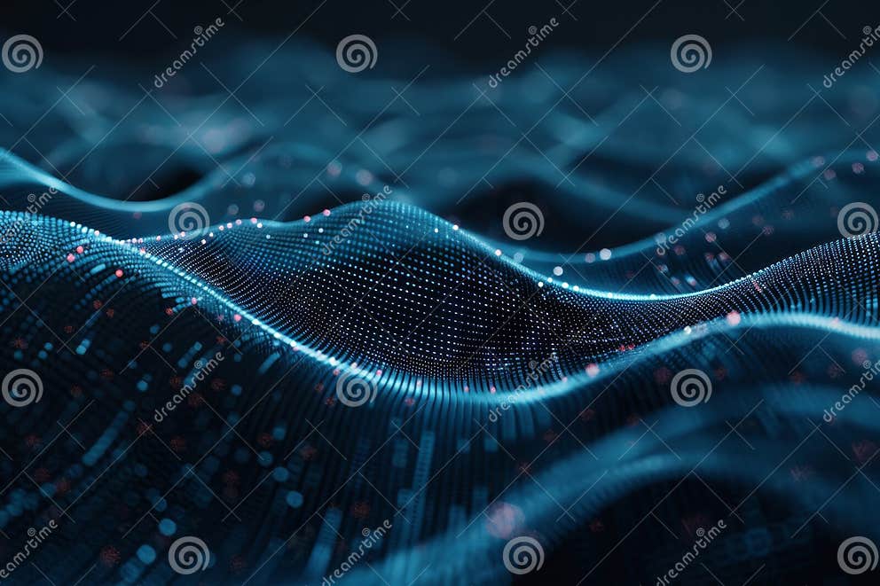 Dark Digital Background, Tech Waves Pattern, Digital Data Banner, Audio ...