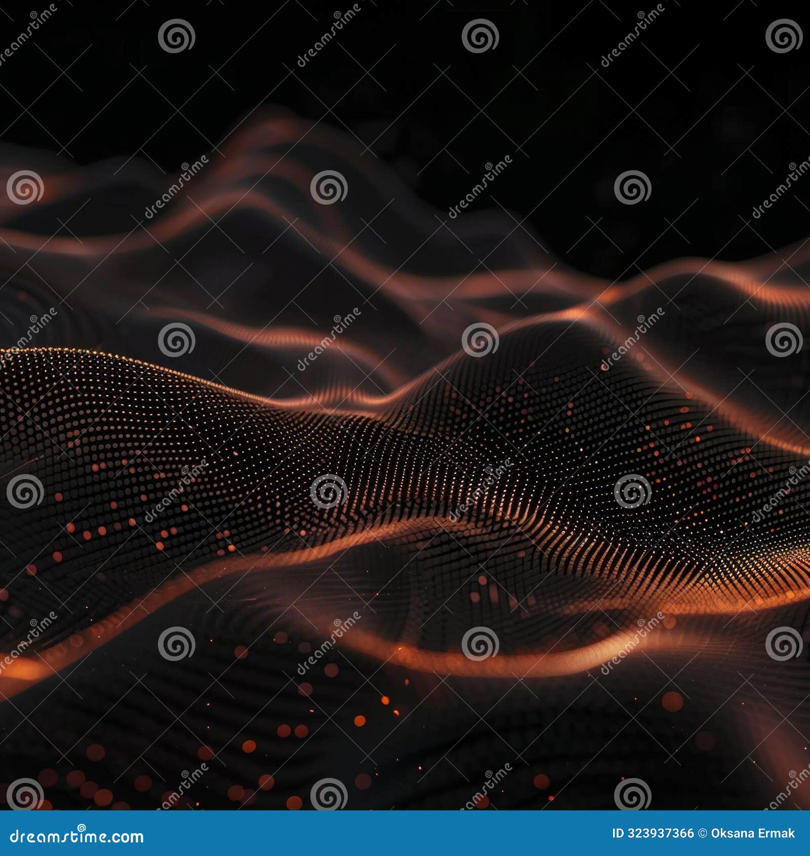 Dark Digital Background, Tech Waves Pattern, Digital Data Banner, Audio ...