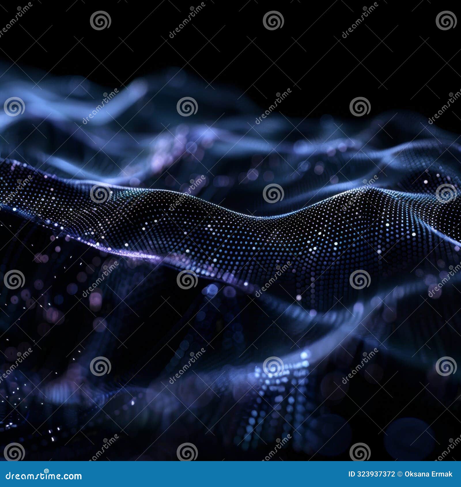 Dark Digital Background, Tech Waves Pattern, Digital Data Banner, Audio ...