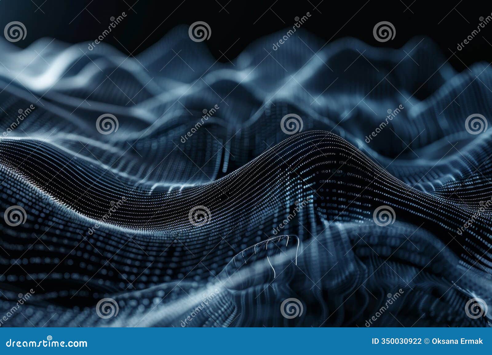 Dark Digital Background, Tech Waves Pattern, Digital Data Banner, Audio ...
