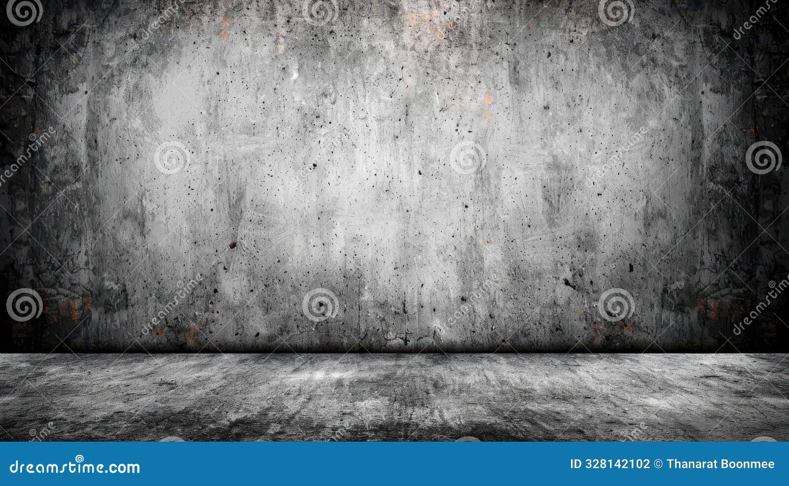 Dark, Dim Concrete Wall and Floor Background in Extra Wide Format Stock ...
