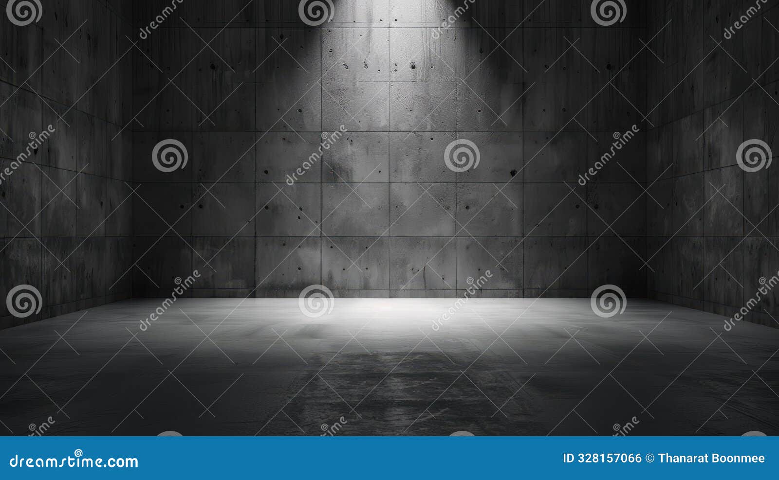 Dark, Dim Concrete Wall and Floor Background in Extra Wide Format Stock ...