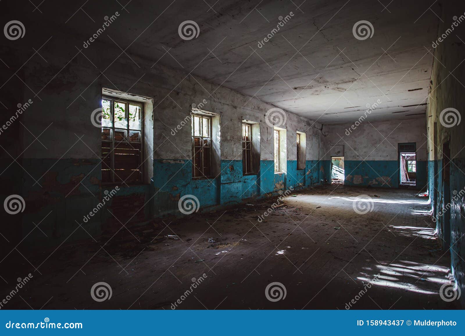 Dark Dirty Corridor of Old Abandoned Building Stock Image - Image of ...