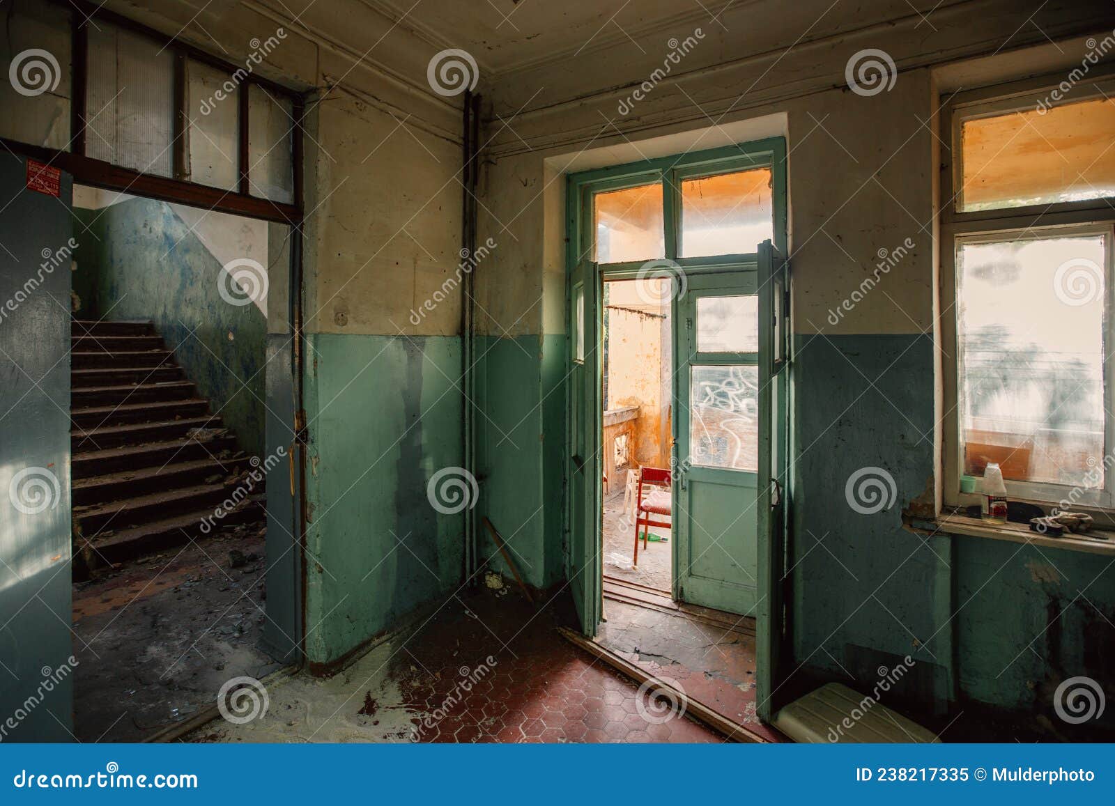 Dark Dirty Corridor of Old Abandoned Building Stock Image - Image of ...