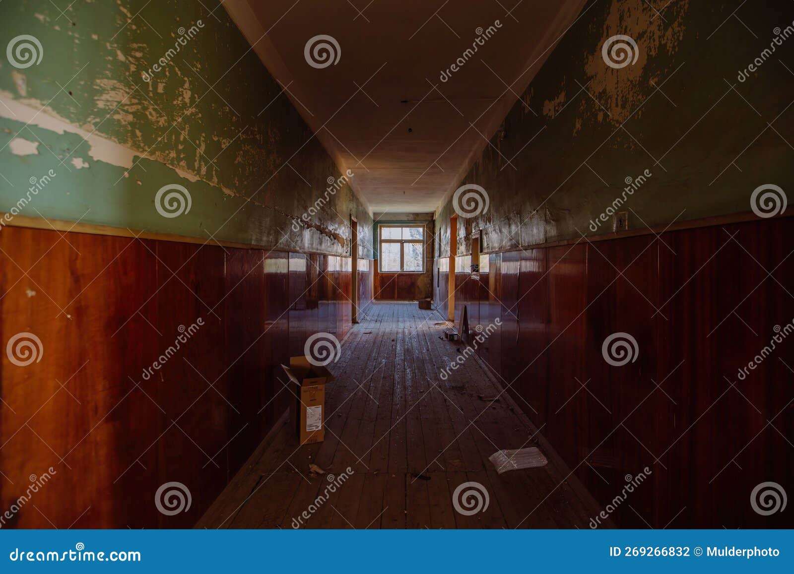 Dark Dirty Corridor of Old Abandoned Building Stock Photo - Image of ...