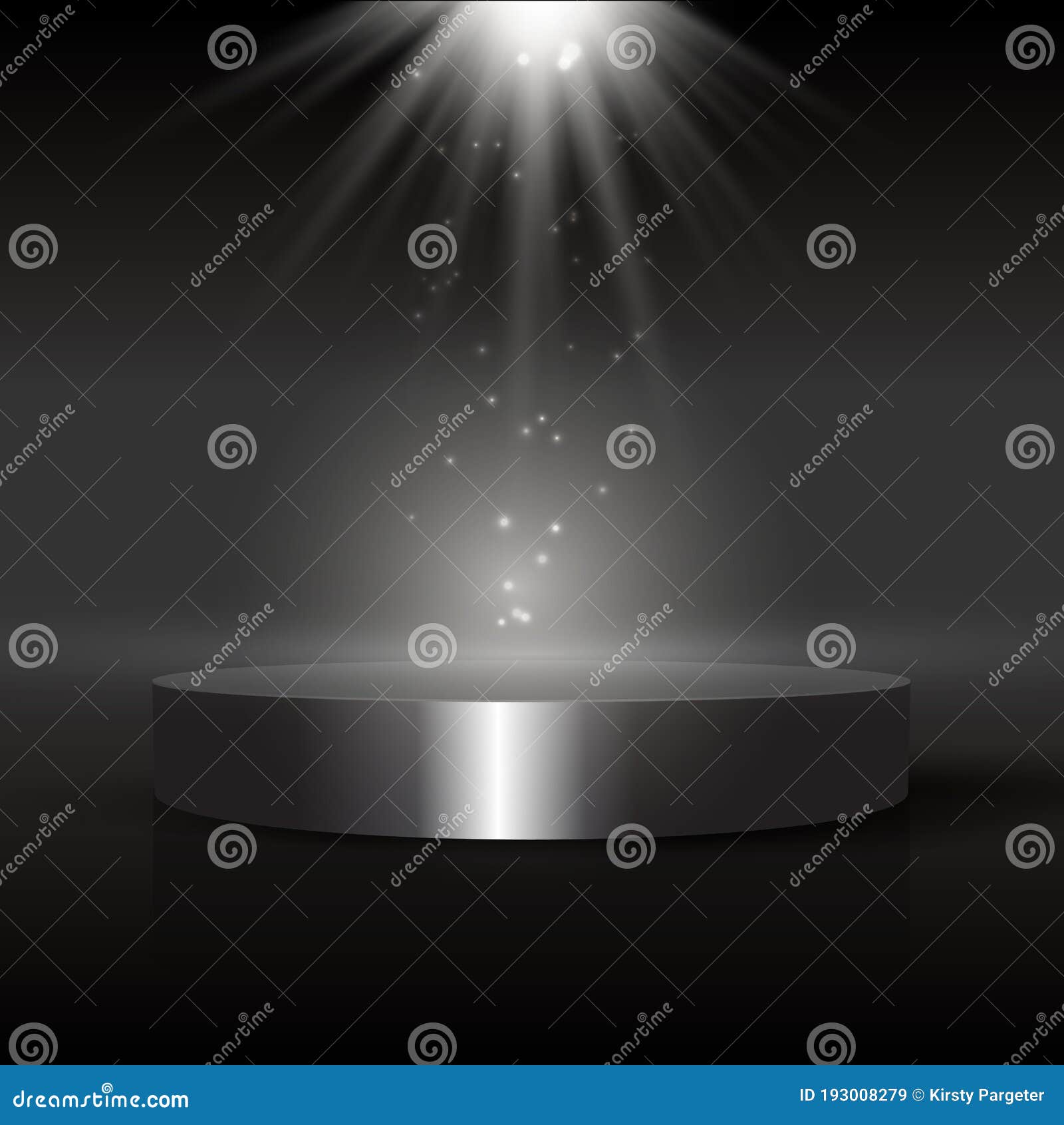 Dark Display Background with Podium Under Spotlight Stock Vector ...