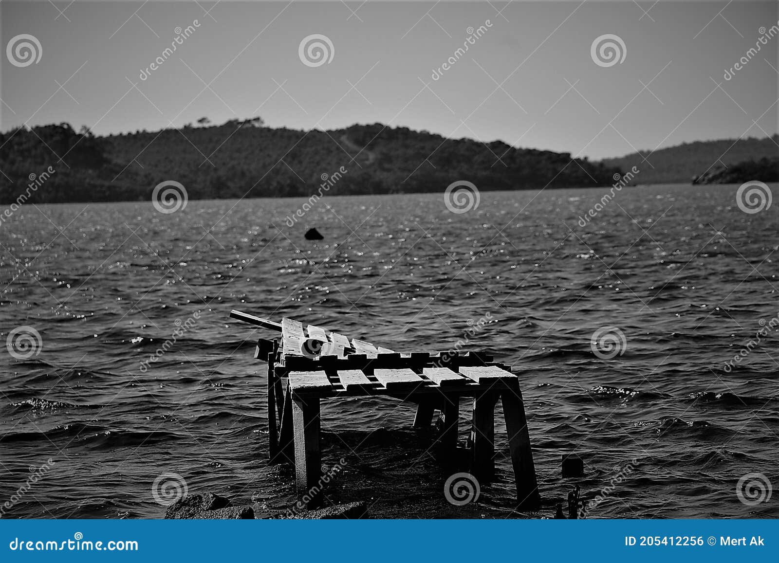 Dark dock. stock photo. Image of mountain, dock, dark - 205412256