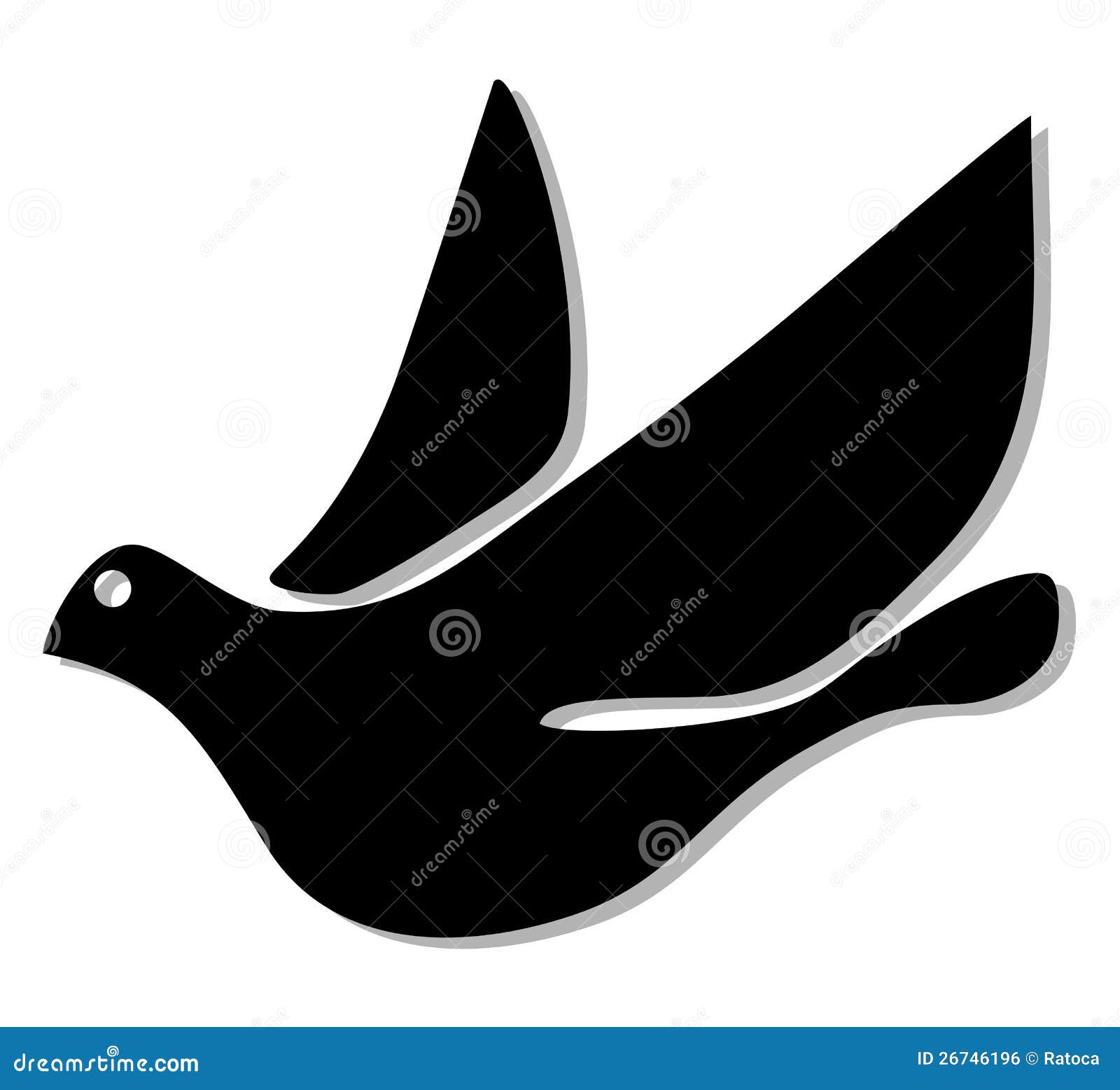 Dark Dove stock vector. Illustration of wings, icon, fear - 26746196