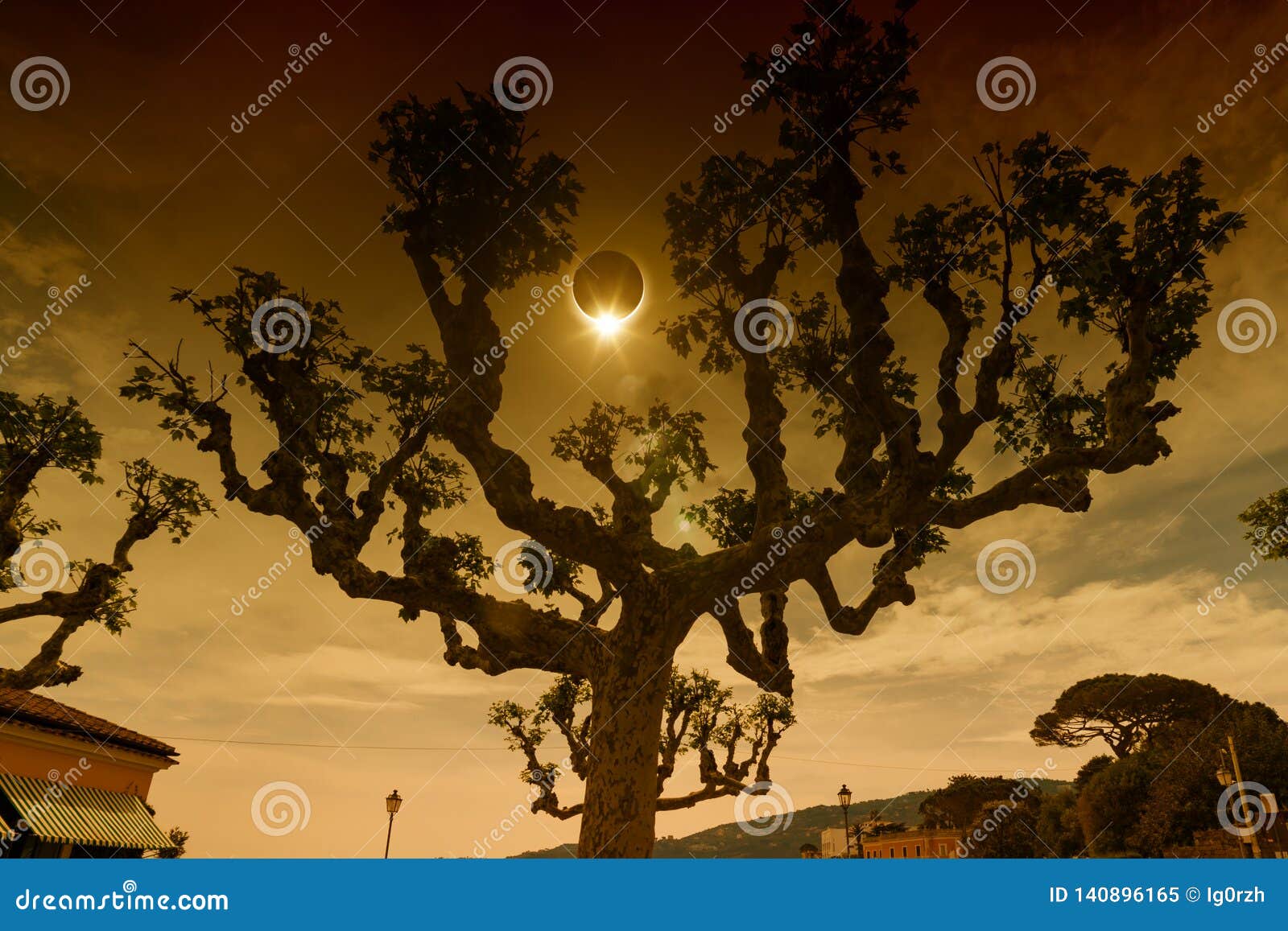 Dark Dramatic Scientific Background - Total Solar Eclipse Stock Image ...