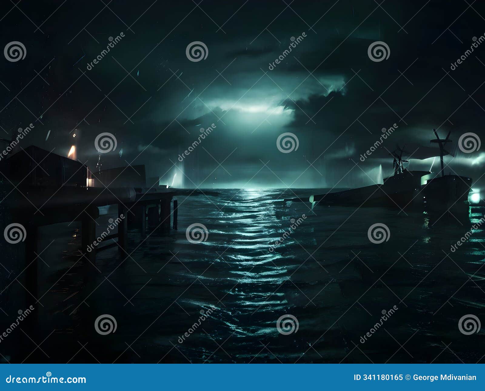 Dramatic Storm Clouds With Lightning Strikes And Dark Atmosphere. Giant ...