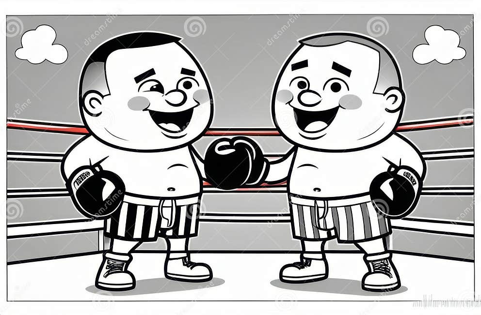 Dark Drawing of Two Boxers at 2-1-2025 Stock Illustration ...