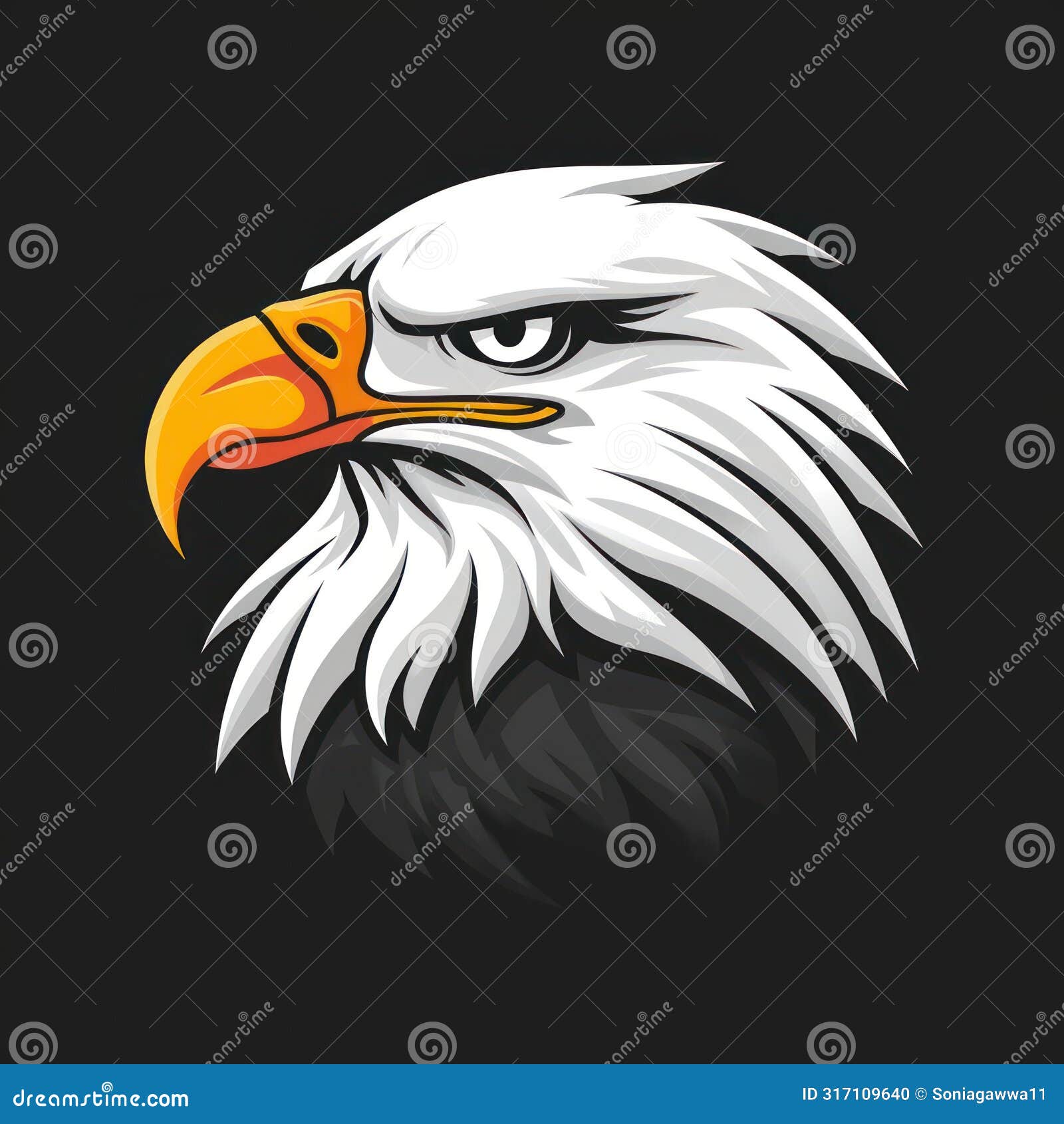 Dark Eagle Head Simple Logo Solid Flat Color Stock Illustration ...