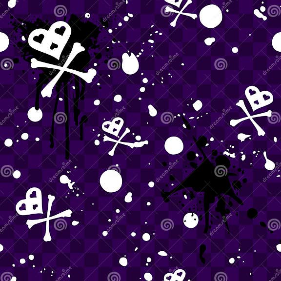 Dark Emo Seamless Pattern with Paint-splatters Stock Vector ...