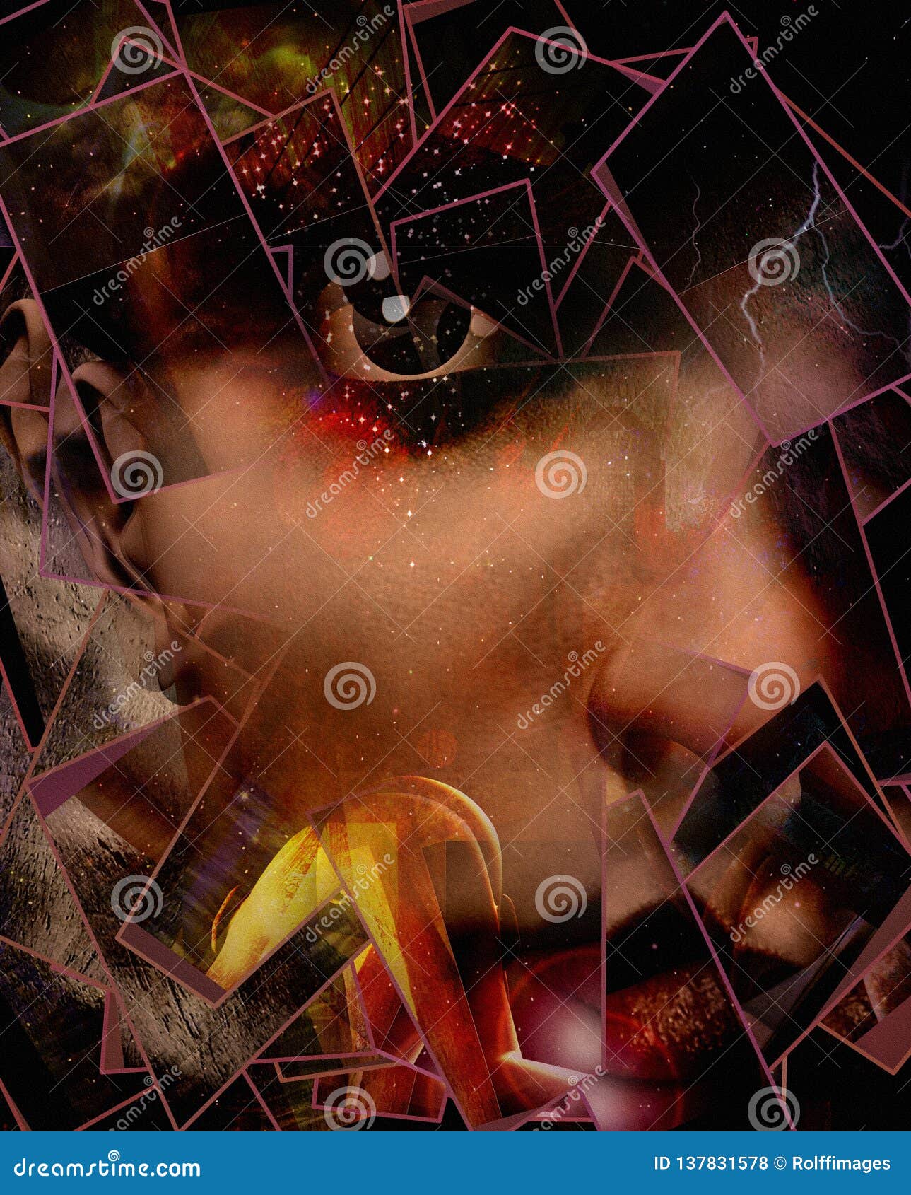 Dark Emotion Face stock illustration. Illustration of gothic - 137831578