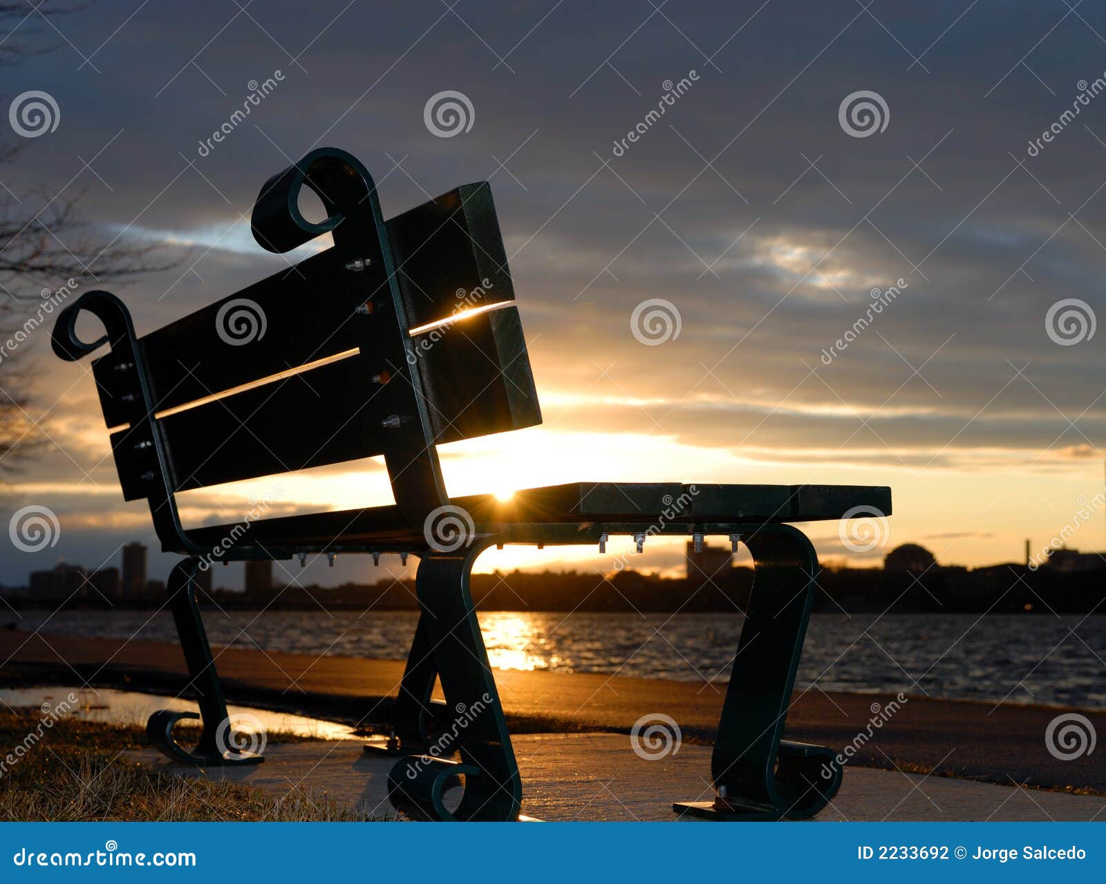 Dark Empty Bench stock photo. Image of empty, waiting - 2233692