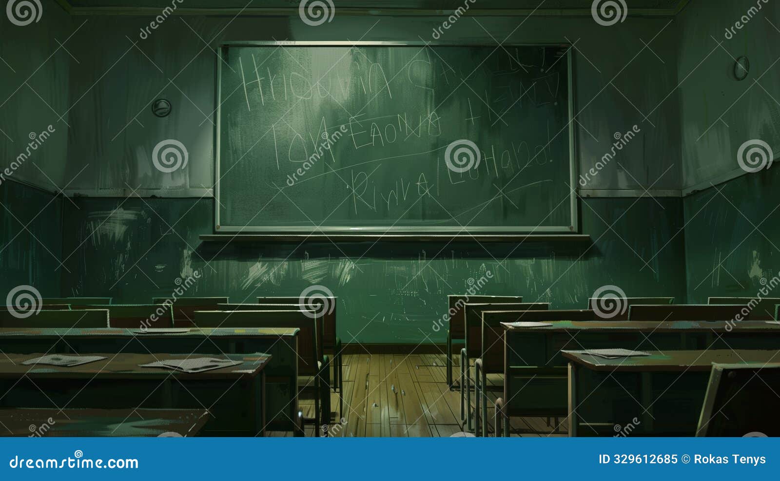 Dark Empty Classroom in the School Stock Image - Image of architecture ...