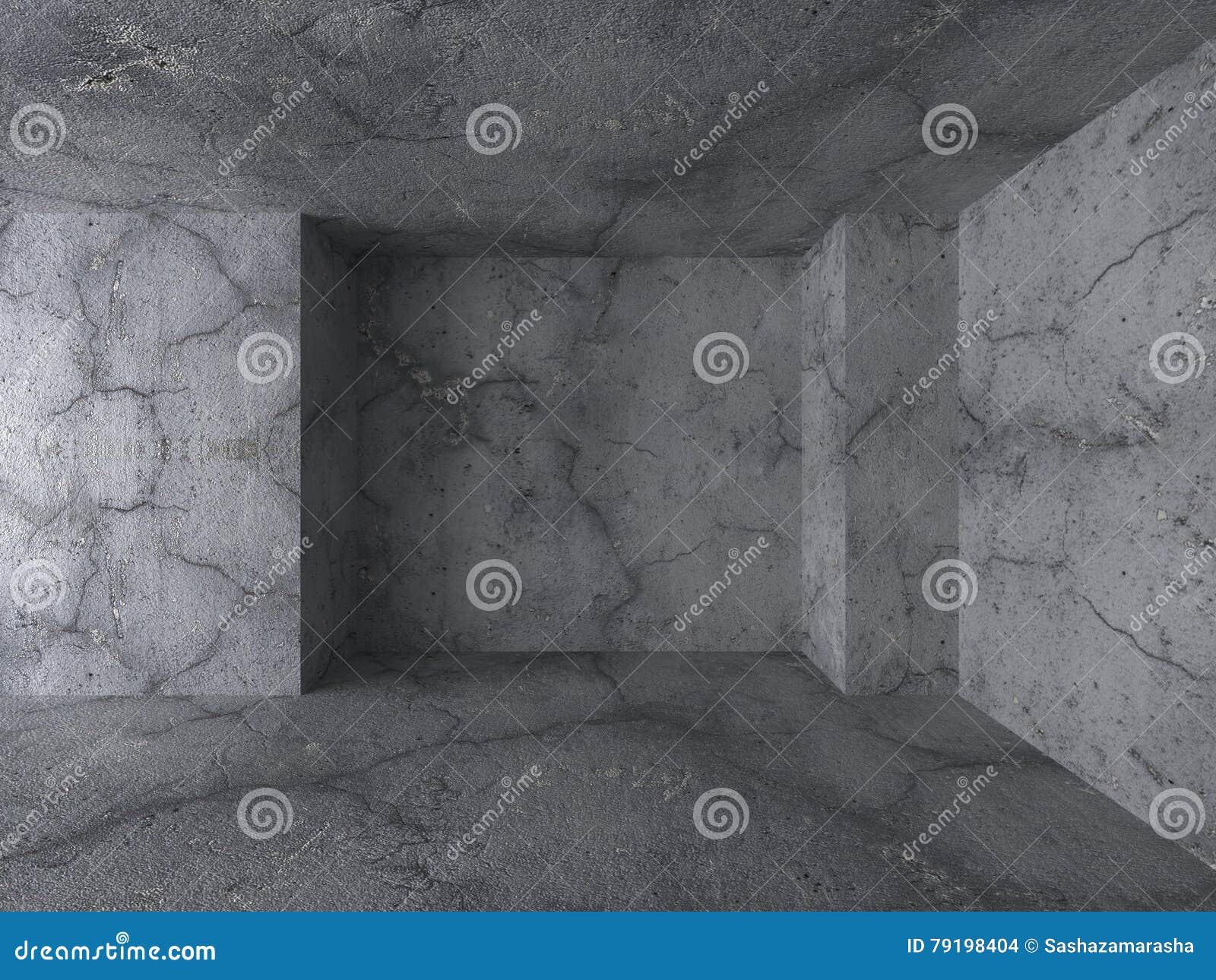 Dark Empty Concrete Basement Room Interior Background Stock ...