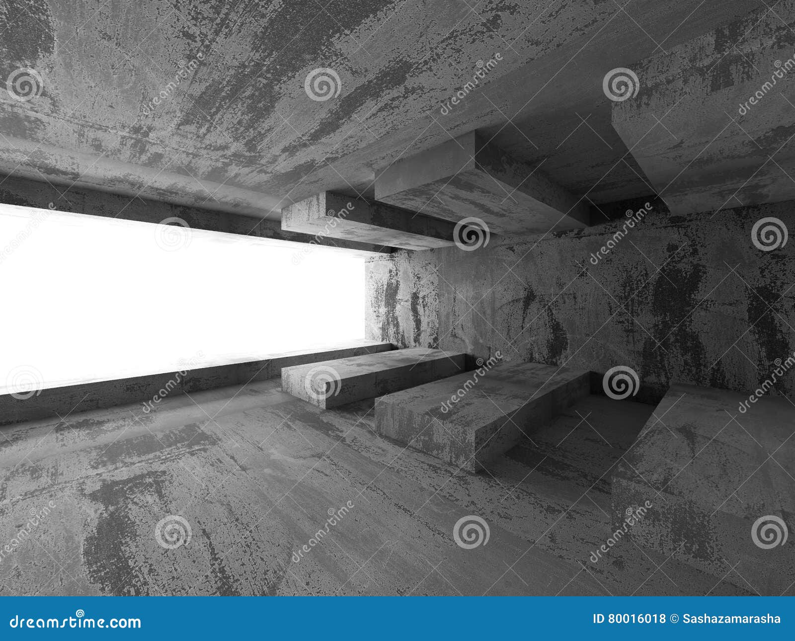 Dark Empty Concrete Basement Room Interior Background Stock ...