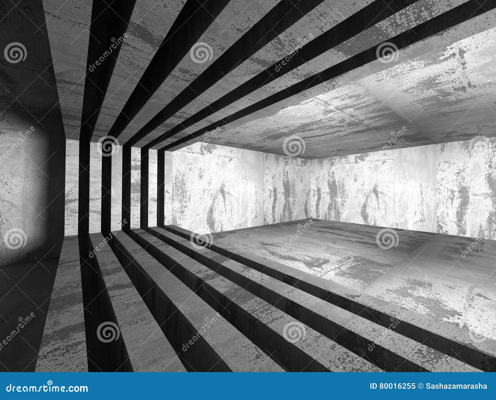 Dark Empty Concrete Basement Room Interior Background Stock ...