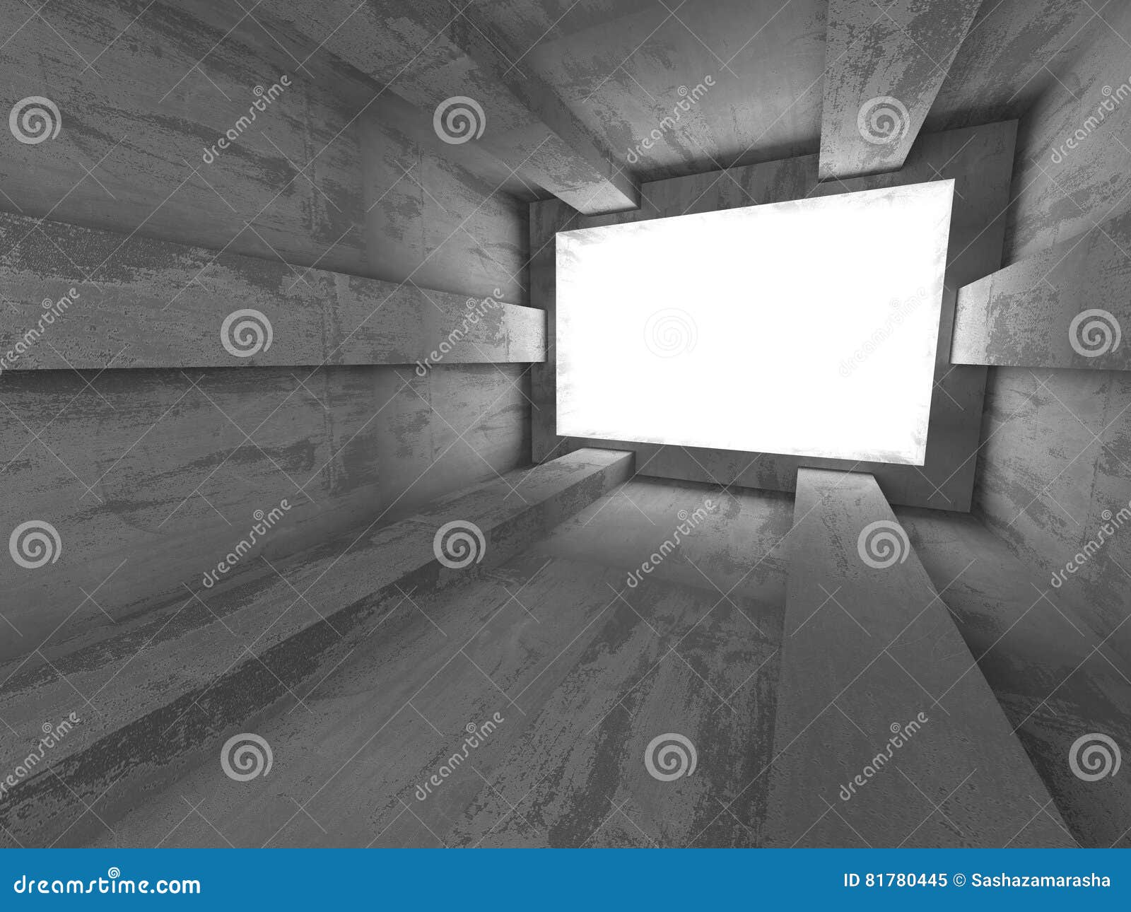 Dark Empty Concrete Basement Room Interior Background Stock ...