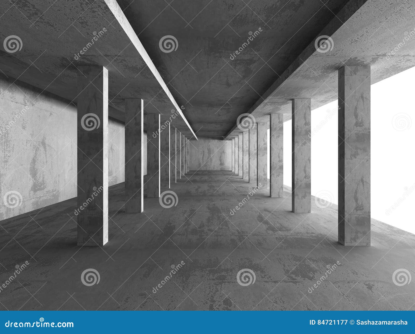 Dark Empty Concrete Basement Room Interior Background Stock ...