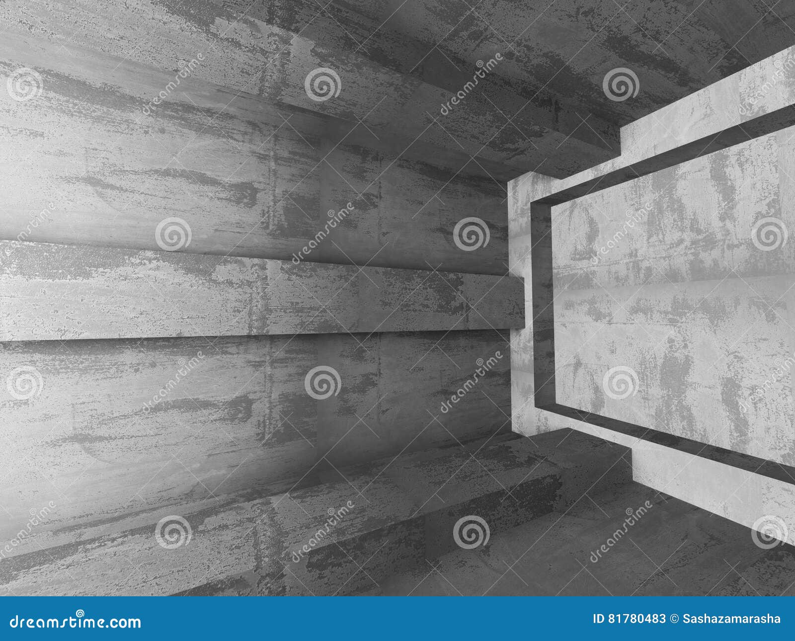 Dark Empty Concrete Basement Room Interior. Urban Architecture B Stock ...