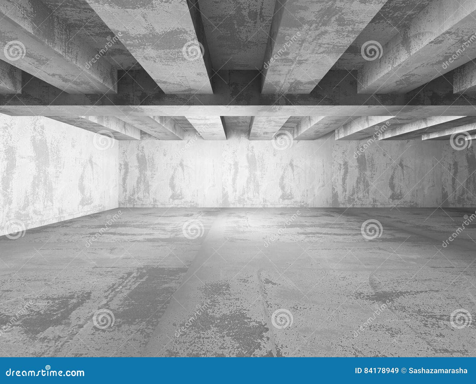 Dark Empty Concrete Basement Room Interior. Urban Architecture B Stock ...