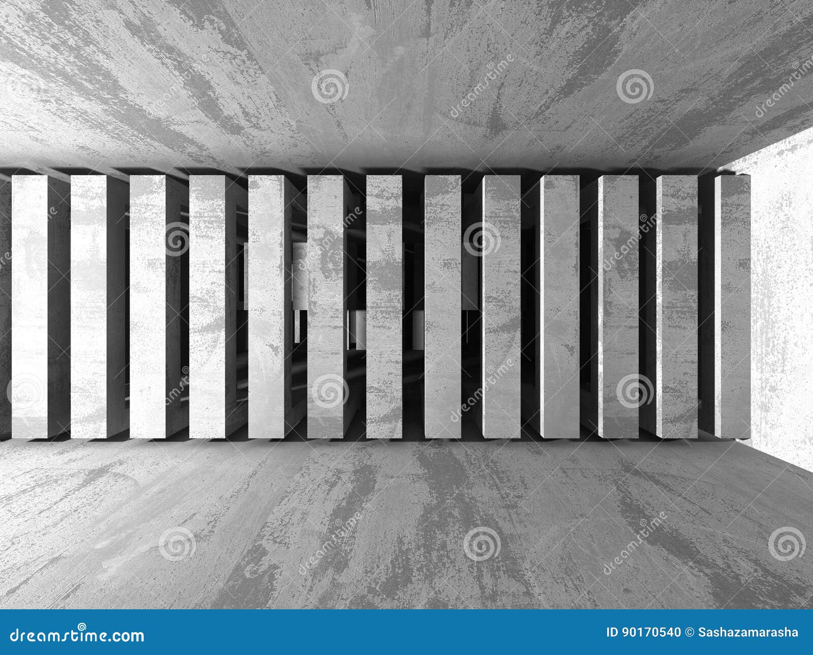 Dark Empty Room. Concrete Rusty Walls. Architecture Background Stock ...