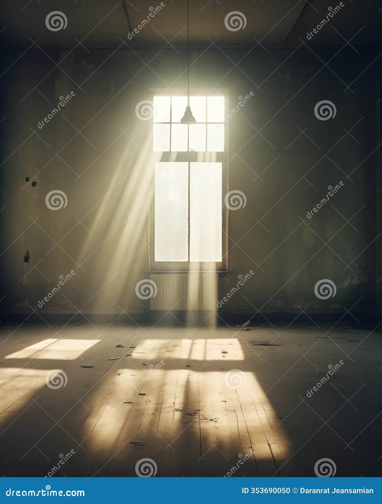 Dark Empty Room with Light Shining through the Window Stock Photo ...
