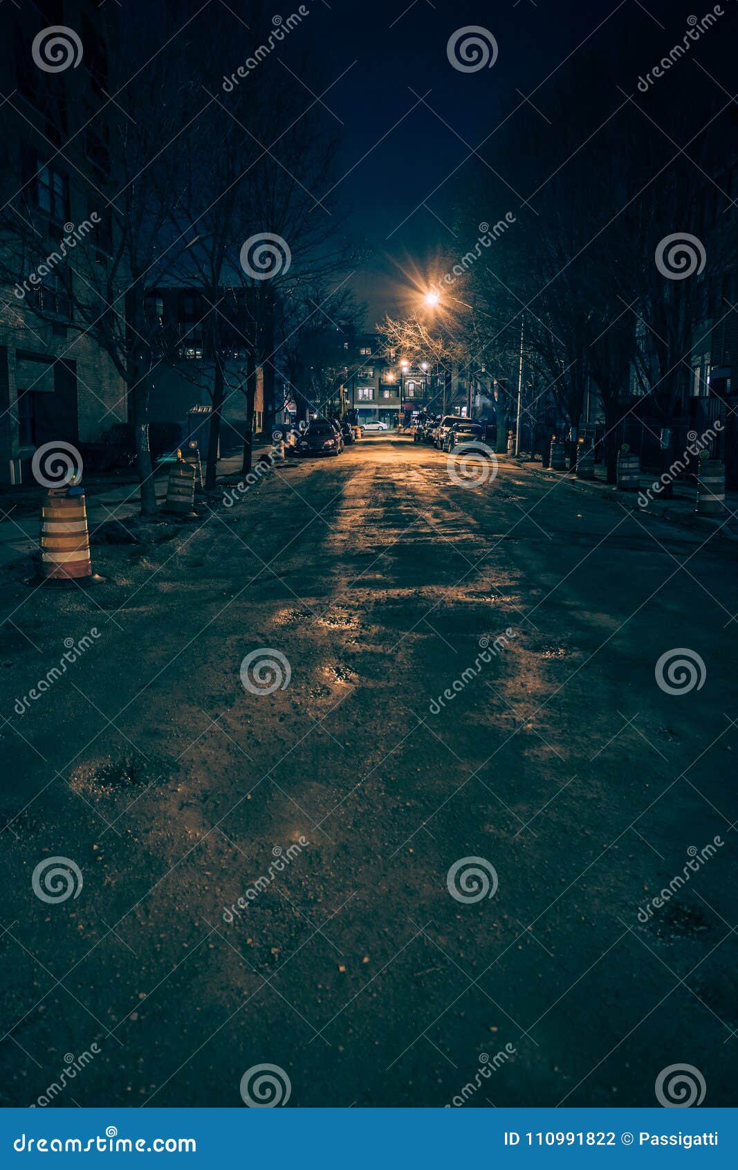 Dark Empty and Scary Urban City Street Road at Night. Stock Photo ... Dark Empty and Scary Urban City Street Road at Night. Stock Photo ...